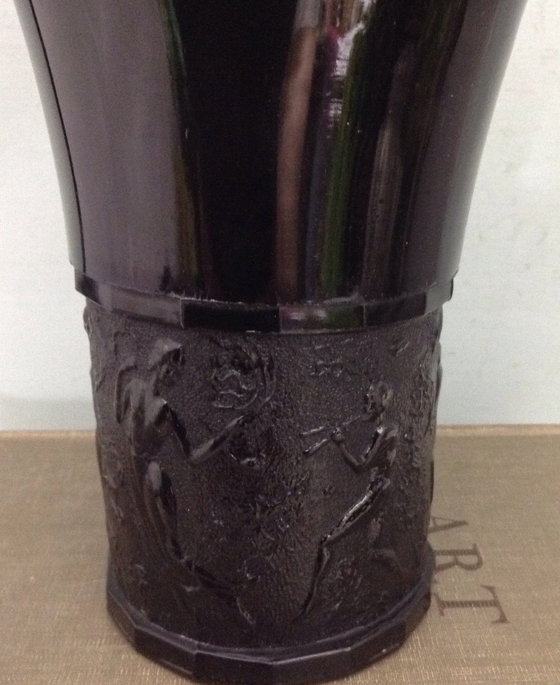 LE Smith Black Amethyst Dancing Nymphs Vase Black Glass Vase | Etsy