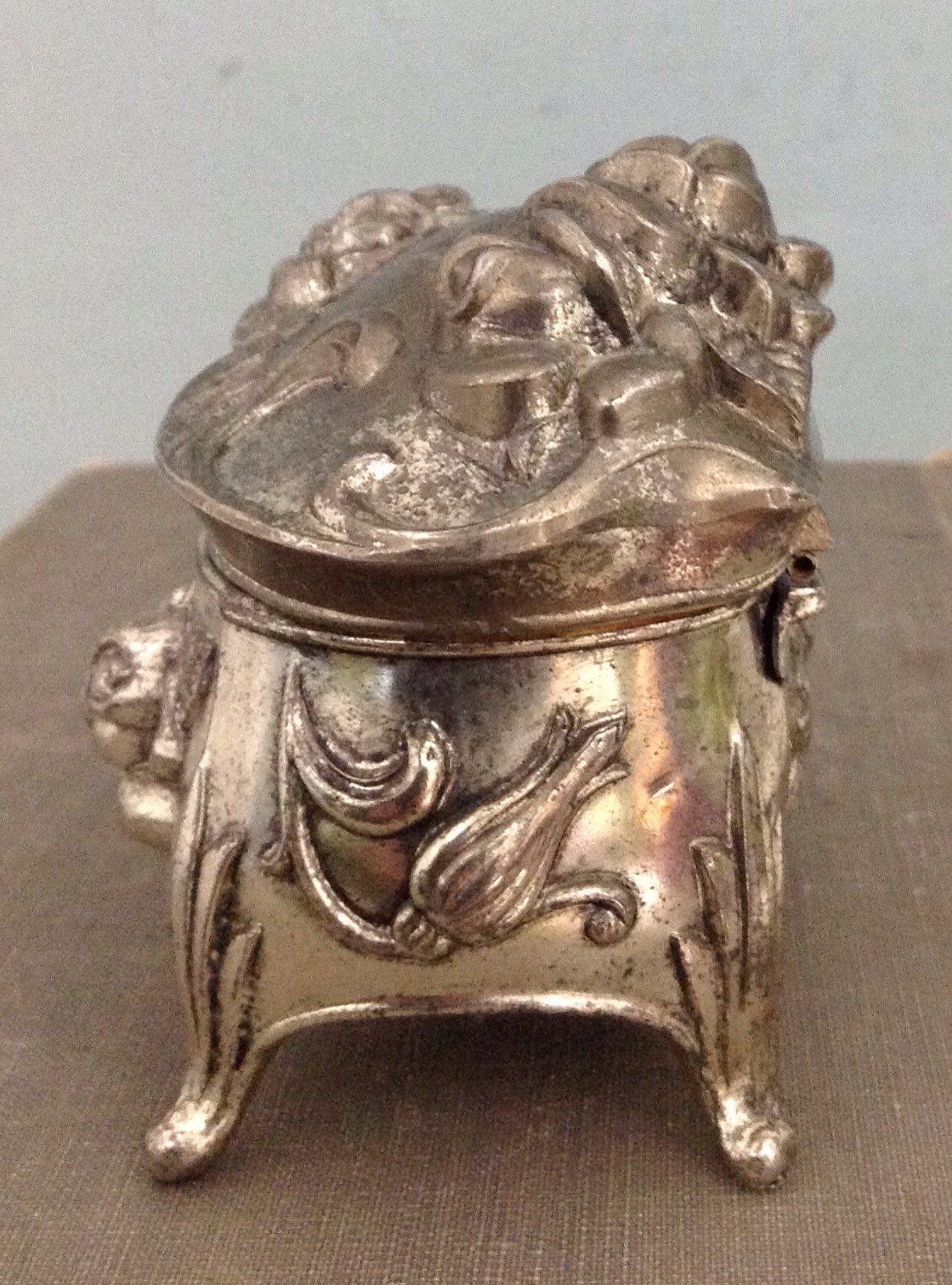 Silver Trinket Box Silver Jewelry Box Velvet Lined Jewelry Box - Etsy