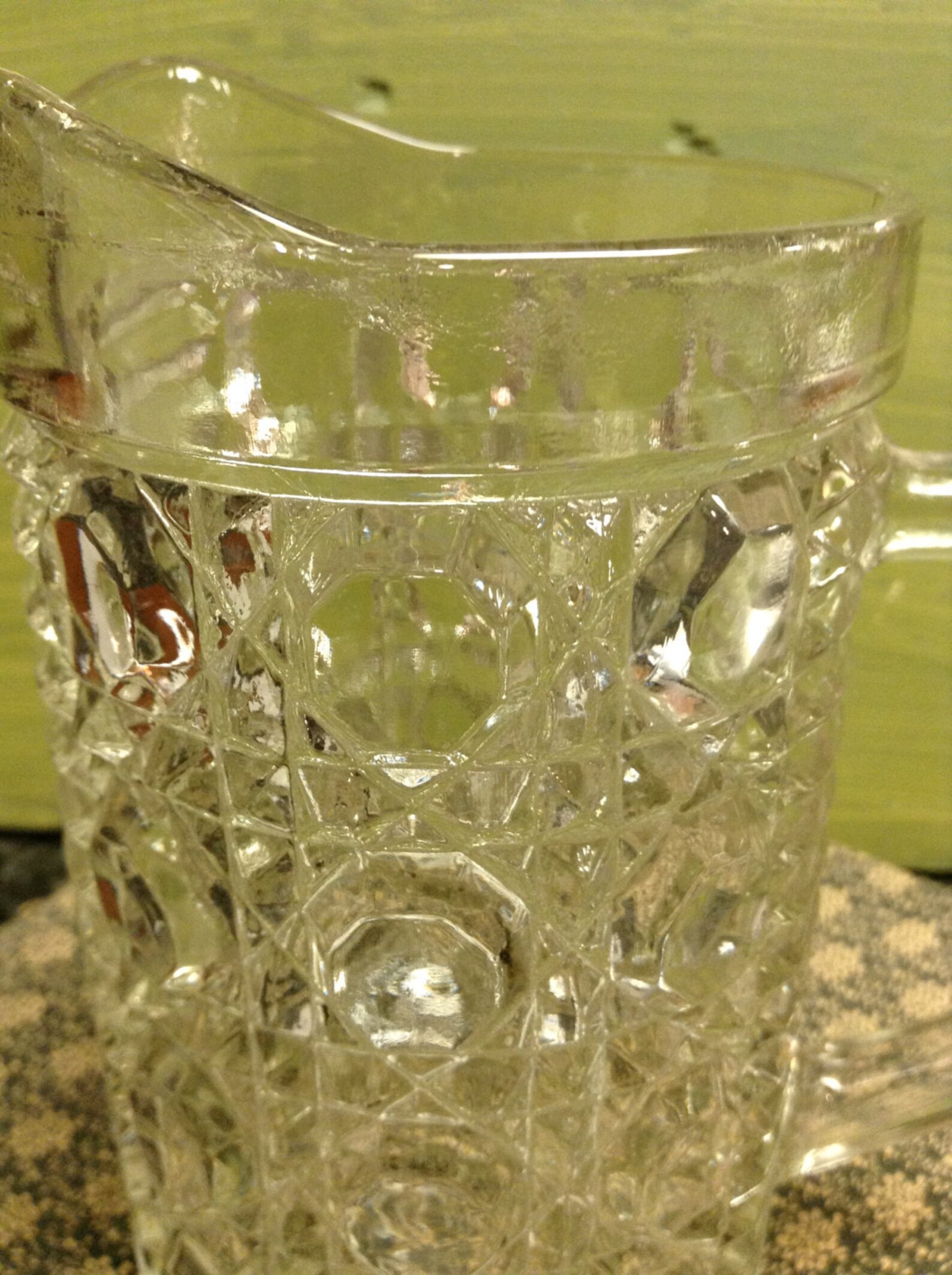 Pressed Glass Button and Cane Pitcher Water Pitcher Juice | Etsy