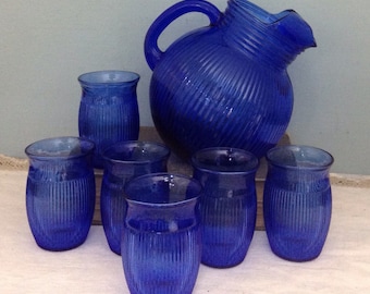 Cobalt Blue Pitcher | Etsy