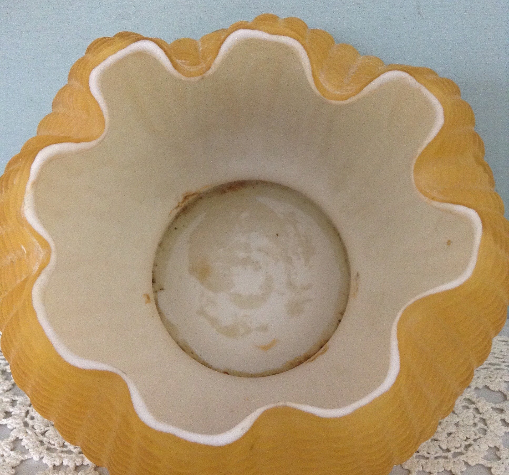 Honey Amber Fenton Corn Maize Rose Bowl Gold Maize Vase Cased Glass ...