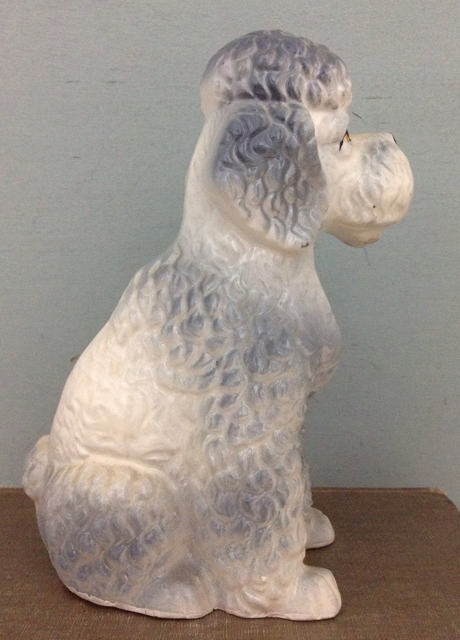 Blue and White Ceramic Poodle Figurine Large Poodle Dog - Etsy