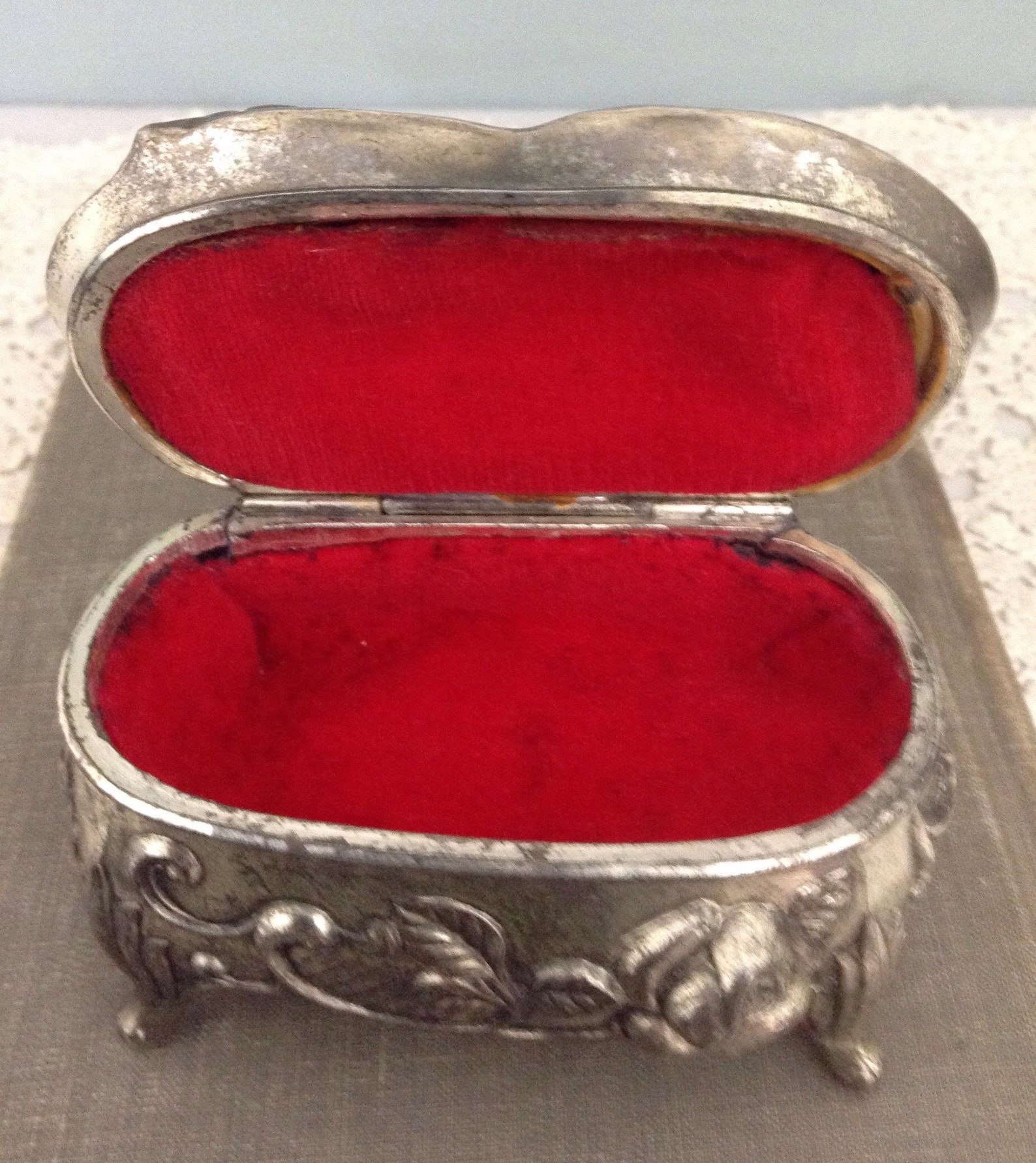 Silver Trinket Box Silver Jewelry Box Velvet Lined Jewelry Box - Etsy