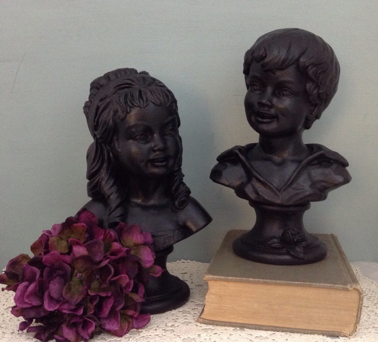 Children Bust Pair Boy Child Bust Girl Child Bust Black Bust - Etsy