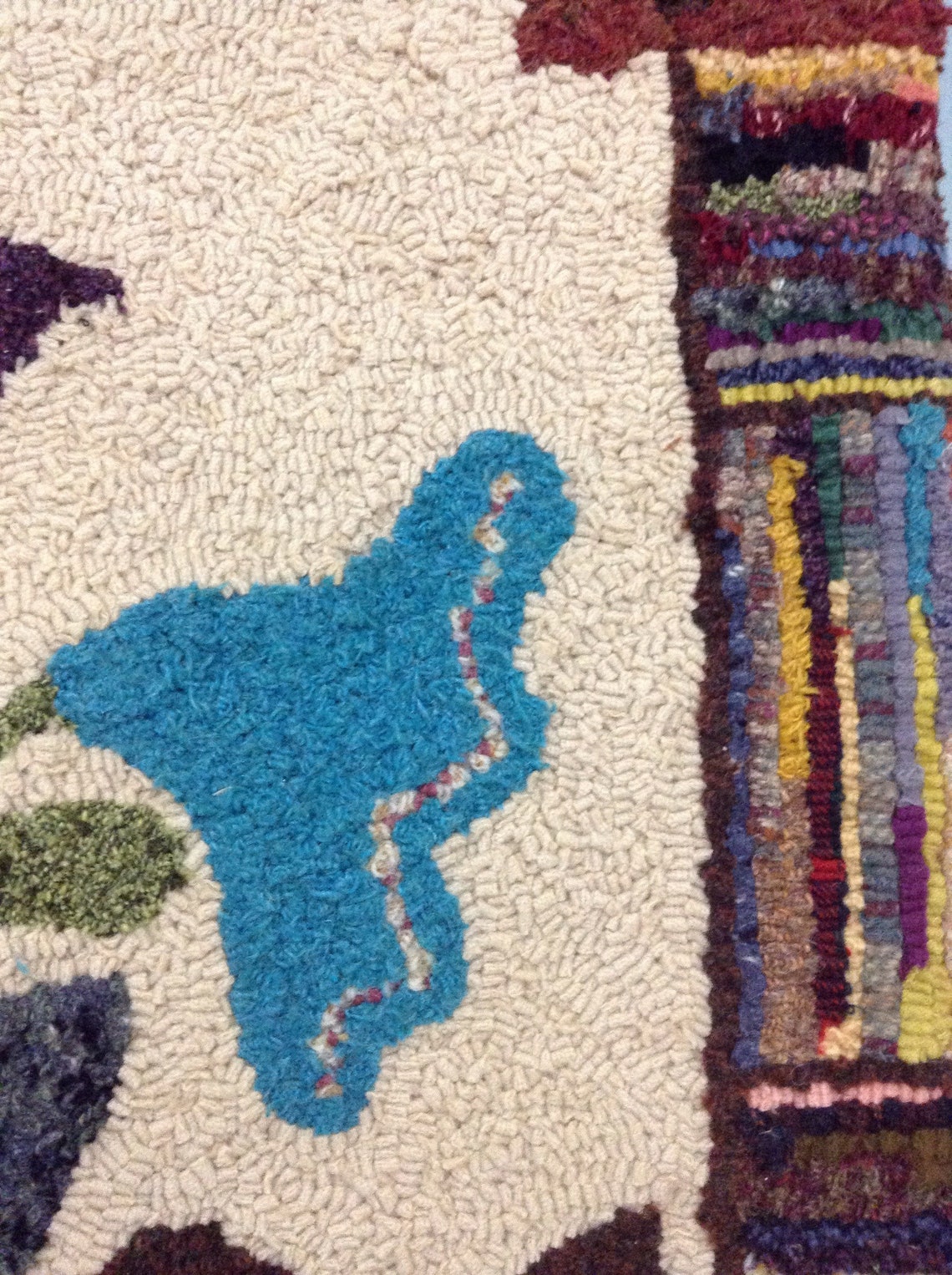 Hooked Rug Wall Hanging Vintage Folk Art Wall Hanging Country | Etsy