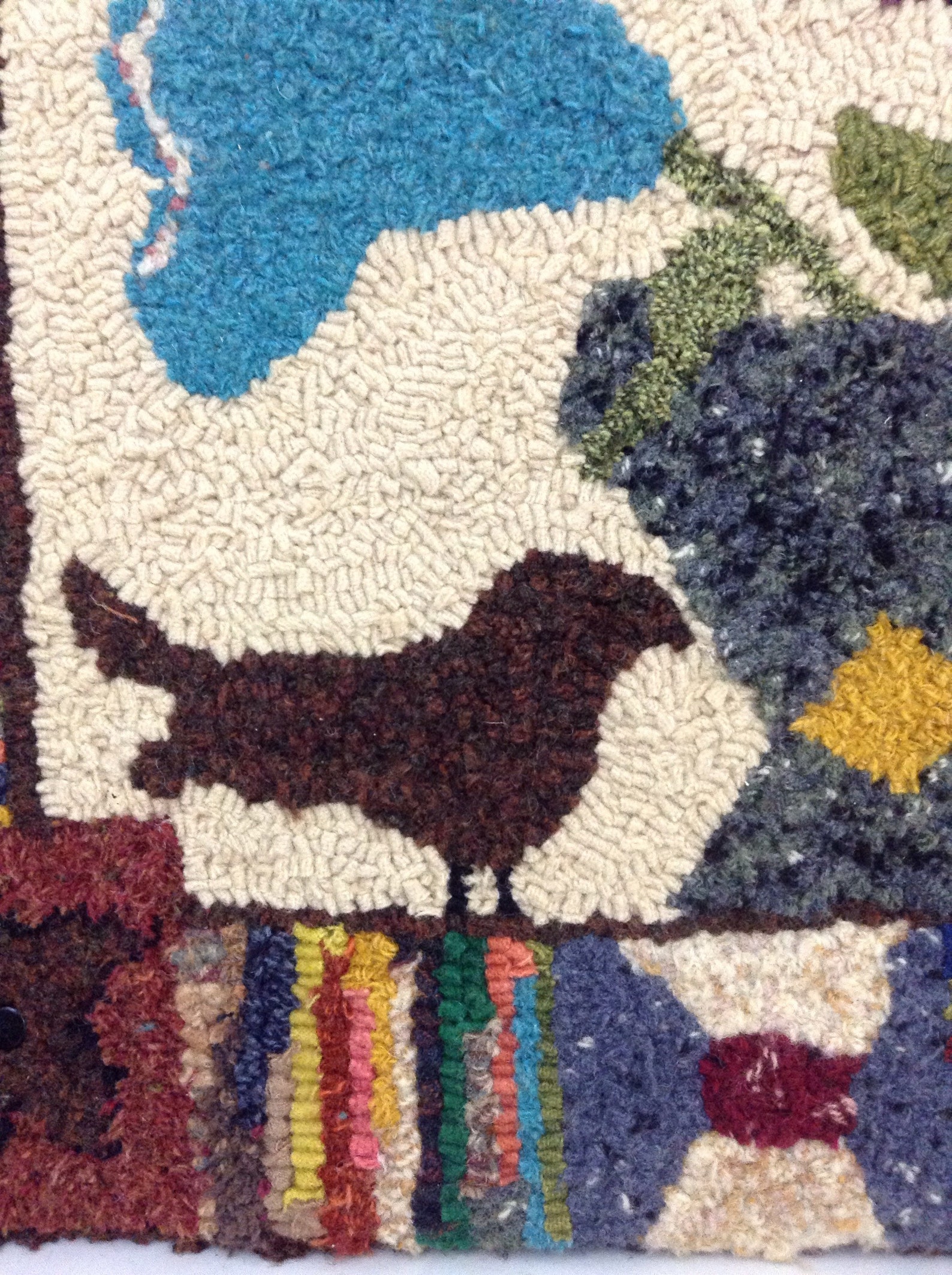 Hooked Rug Wall Hanging Vintage Folk Art Wall Hanging Country | Etsy