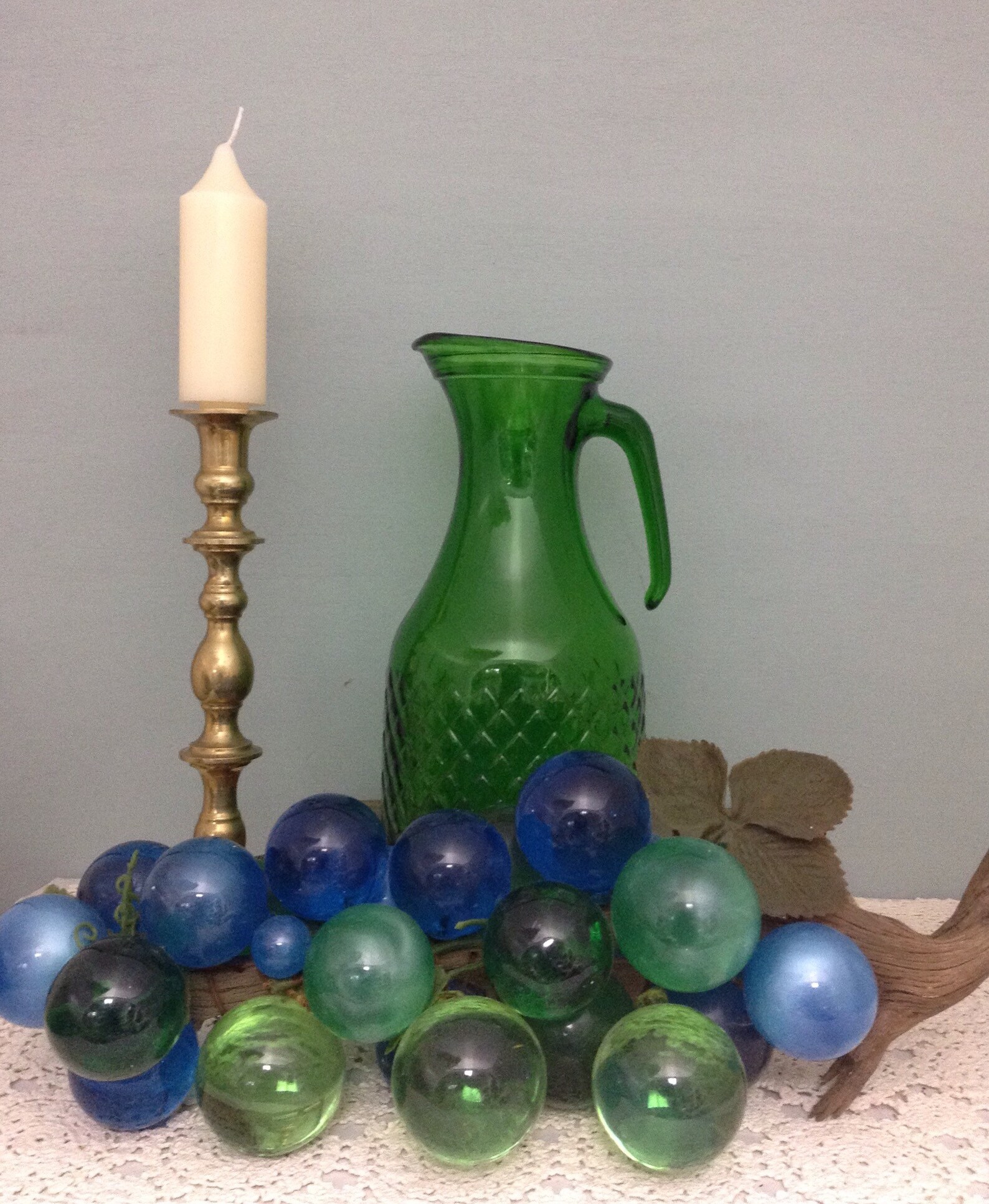 Emerald Green Water Pitcher Midcentury Green Glass Pitcher - Etsy