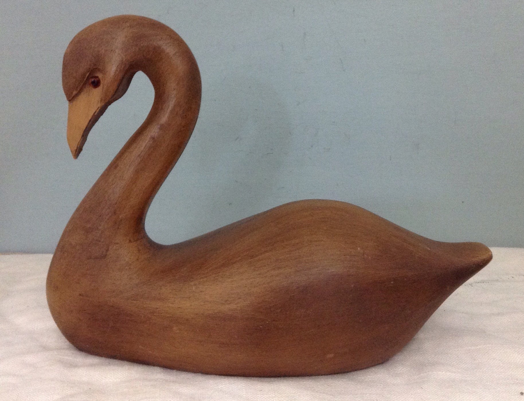 Carved Wood Swan Figurine Set Wood Swan Swan Sculpture Wood - Etsy