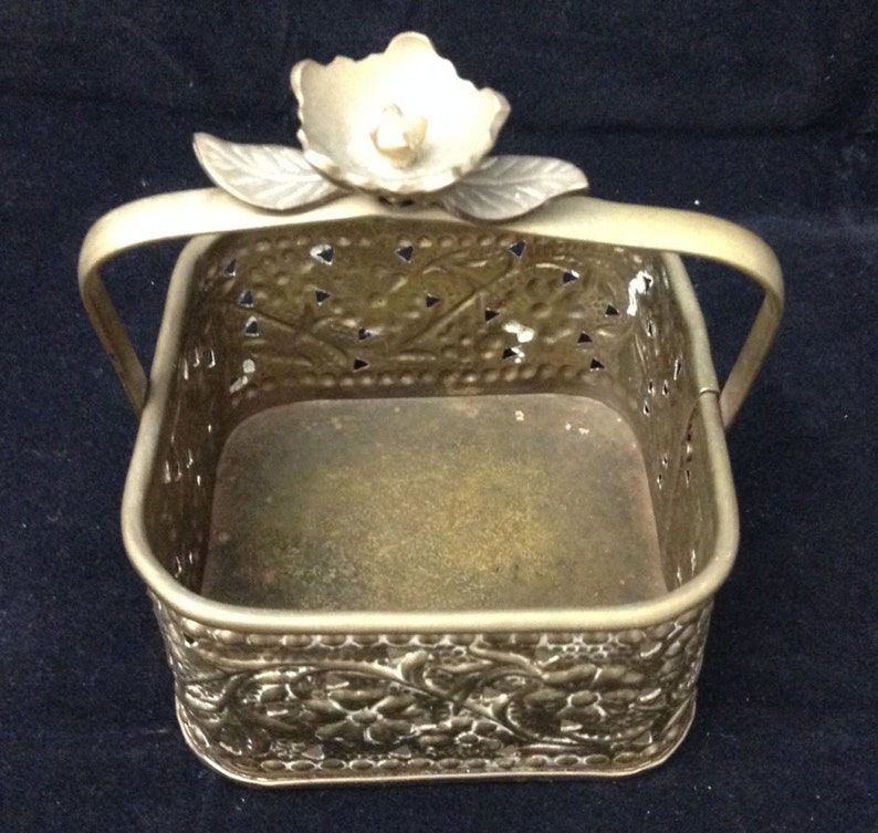 Brass Basket Brass Trinket Box Brass Potpourri Box Midcentury - Etsy