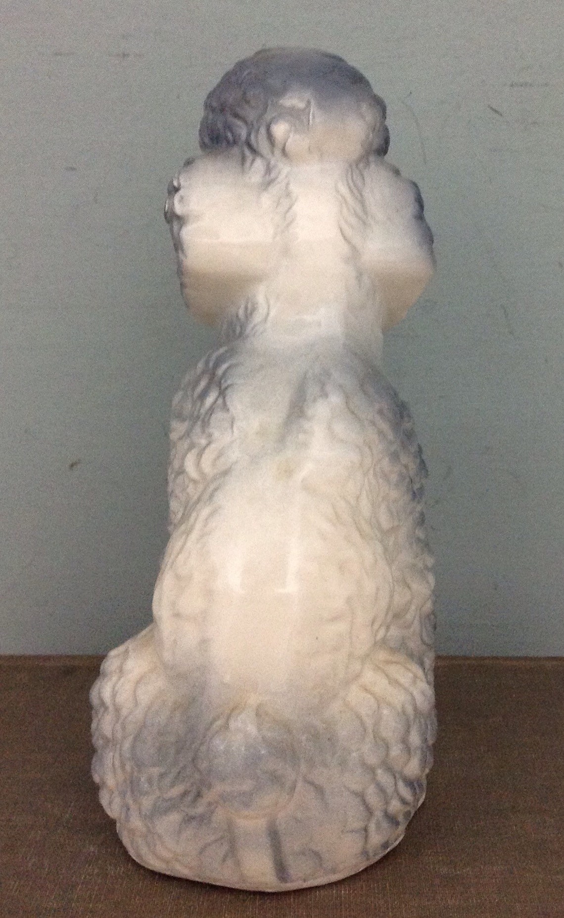Blue and White Ceramic Poodle Figurine Large Poodle Dog - Etsy