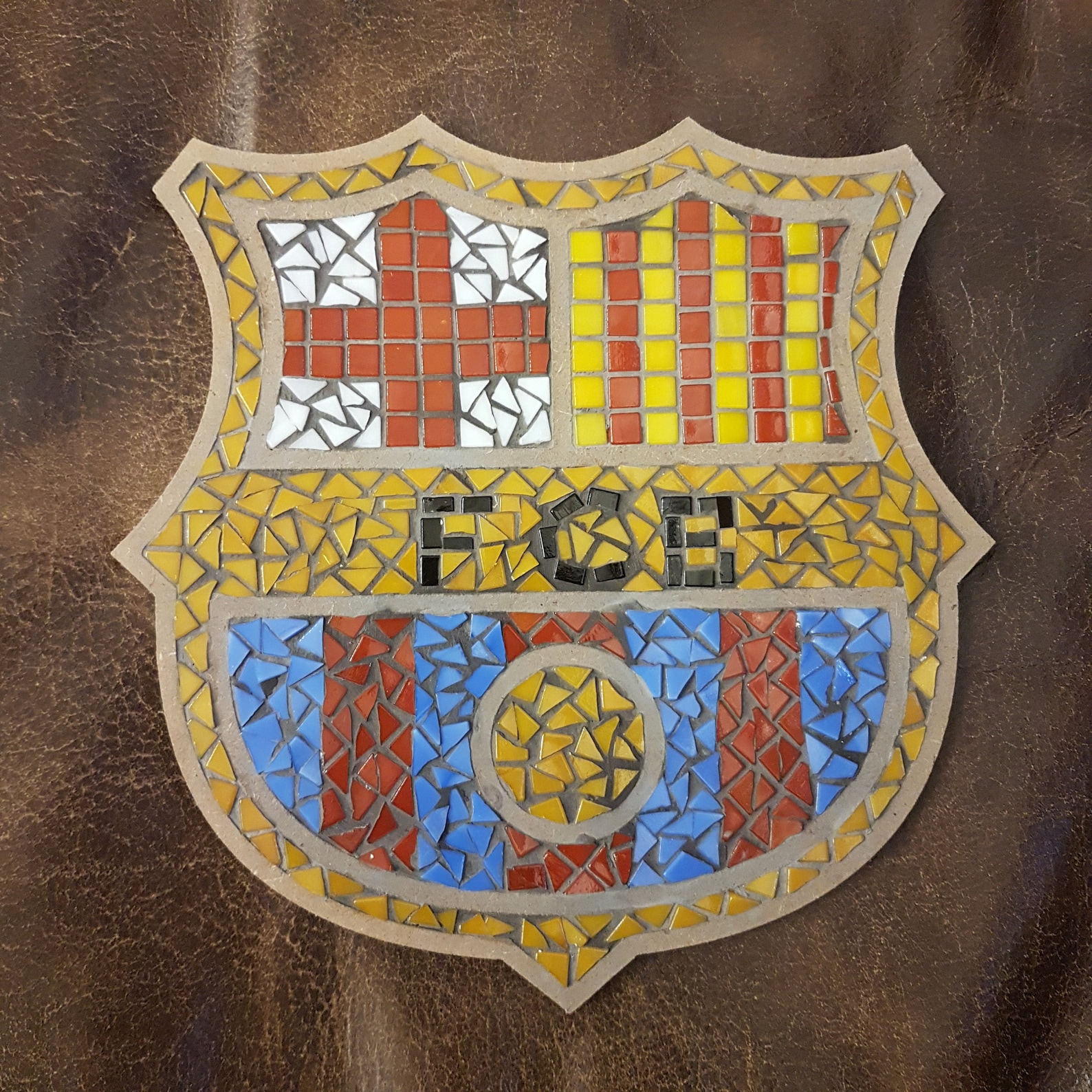 DIY Mosaic FC Barcelona Kit Glass Tiles Crafts Arts Children Adult MDF ...
