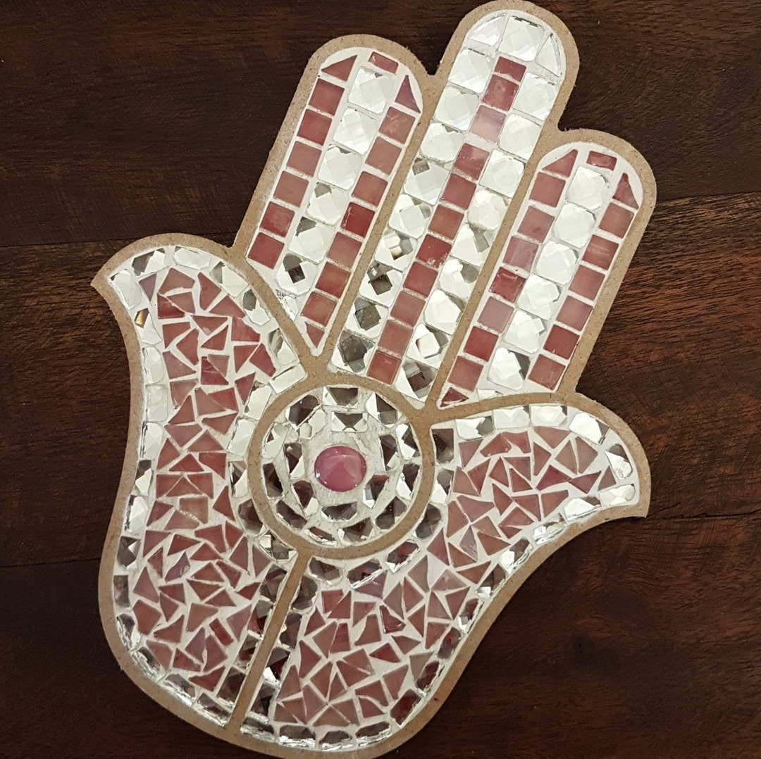DIY Mosaic Hamza Hand Kit, Glass Tiles, Hand of Fatima, Hamsa Mosaic - Etsy