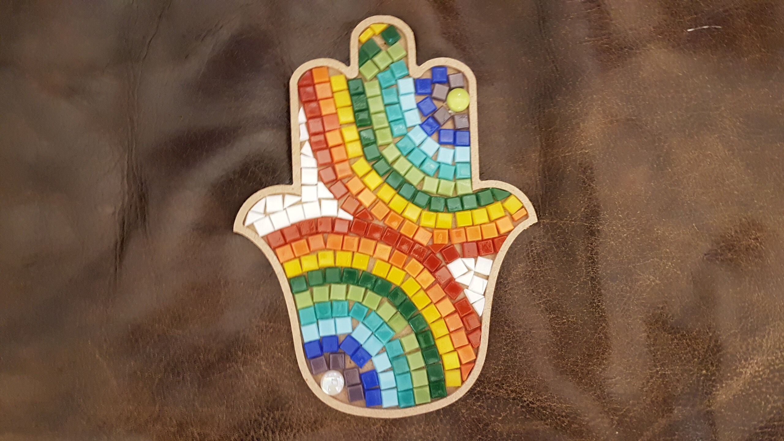 DIY Mosaic Hamza Hand Kit, Glass Tiles, Hand of Fatima, Hamsa Mosaic - Etsy
