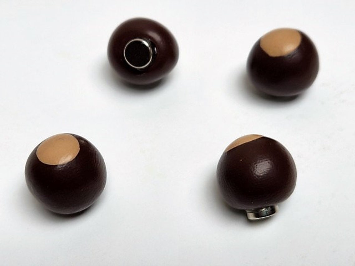 Mini Buckeye Nut Magnets Handmade From Polymer Clay, Strong. Great Gift ...