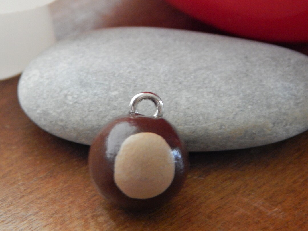 Buckeye Nut Mini Charms, Beads Handmade of Polymer Clay. Available With ...