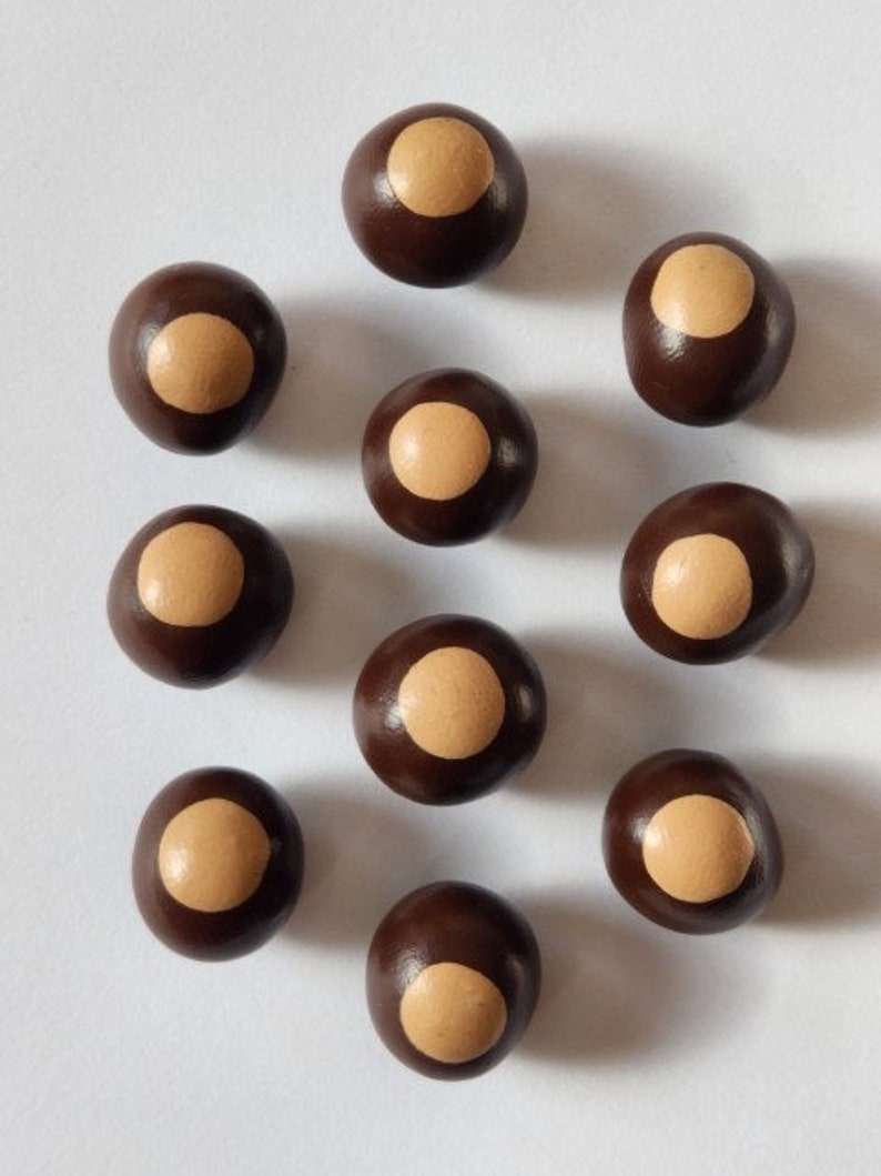 Mini Buckeye Nut Magnets Handmade From Polymer Clay Strong. - Etsy