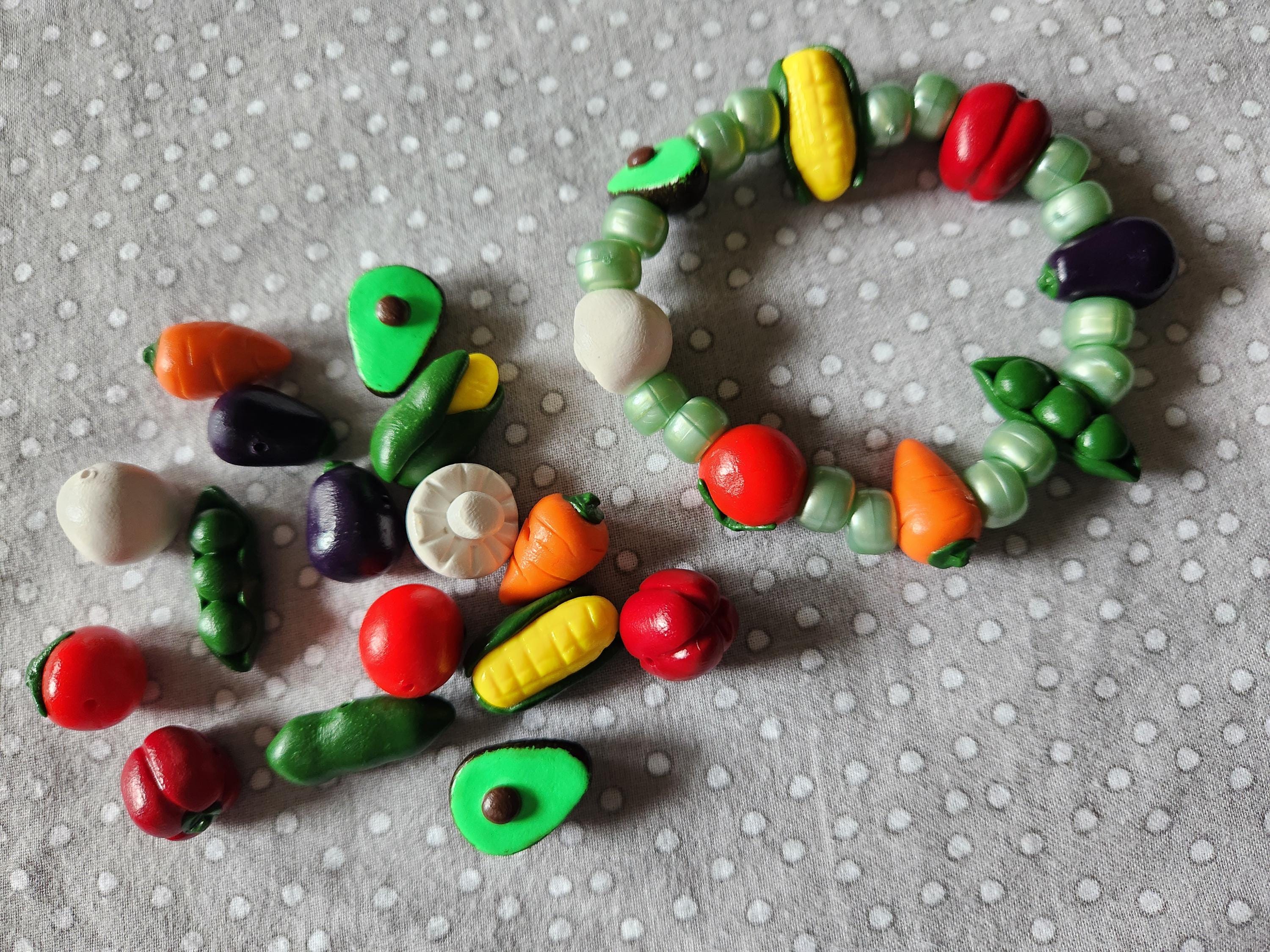 Vegetable Garden 8 Assorted Handmade Beads or Bracelet. Great for Food ...