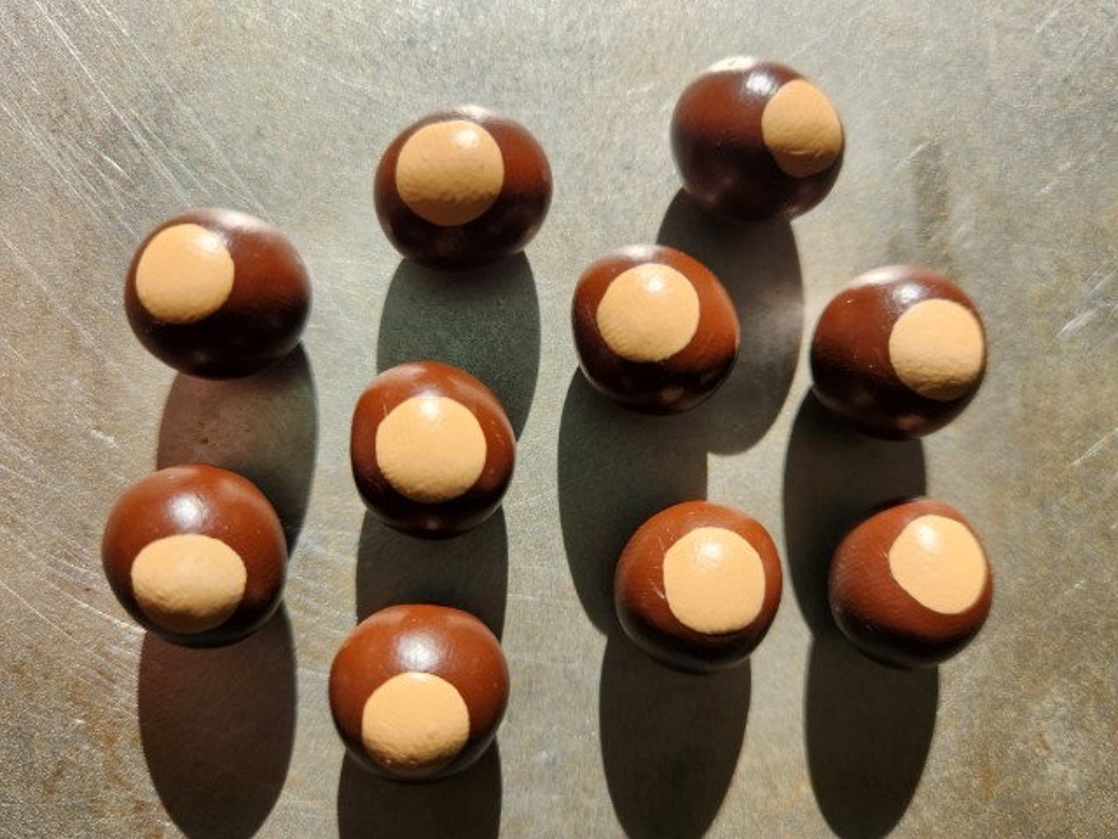 Mini Buckeye Nut Magnets Handmade From Polymer Clay, Strong. Great Gift ...