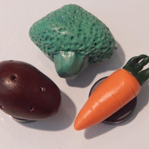 Fruit and Vegetable Variety Magnets, Handmade From Polymer Clay, Great ...