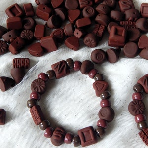 Chocolate Assorted Mini Candy Beads, Kandi Bracelet. Handmade. Great ...
