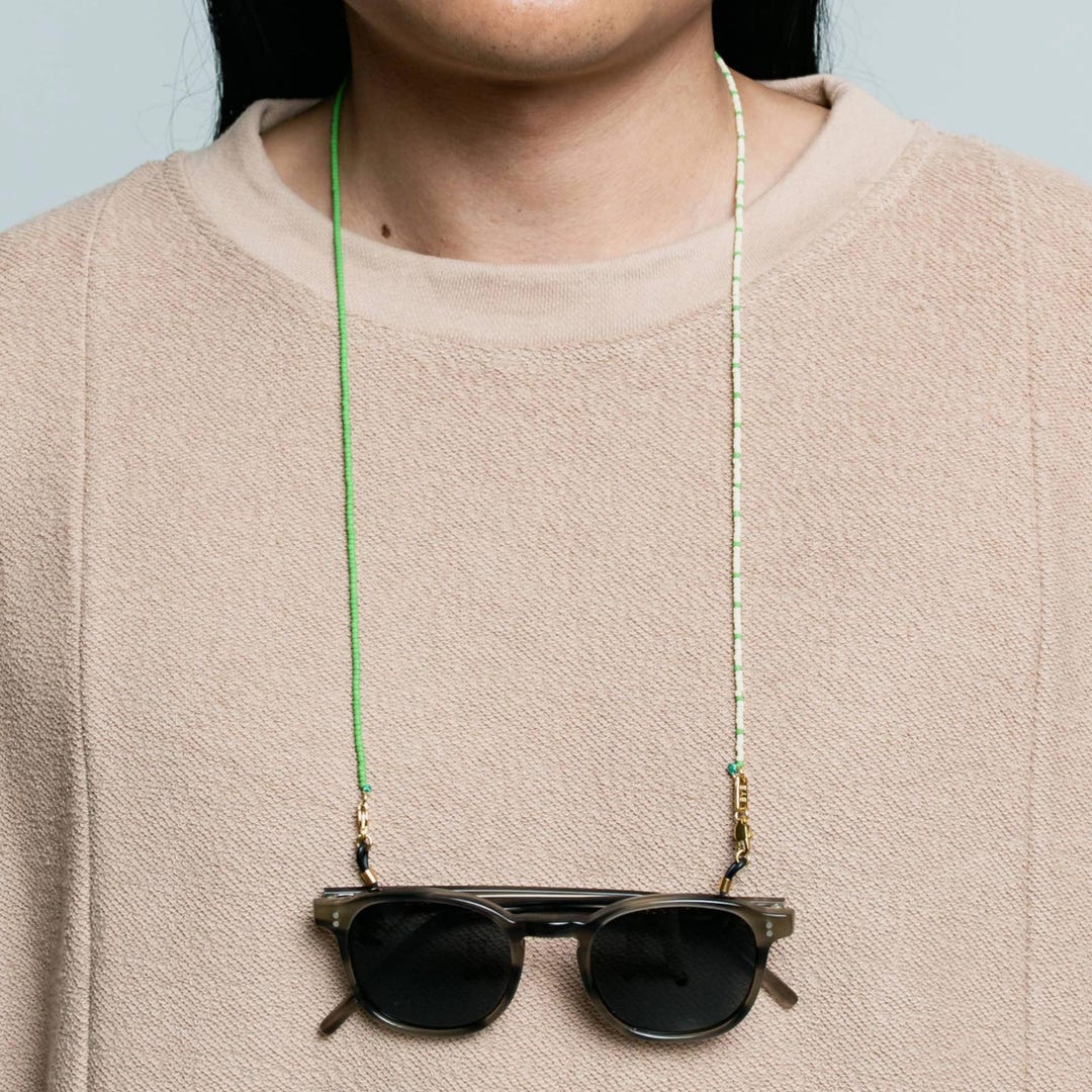 Green Beaded Glasses Chain: Handmade Fashion Accessory - Etsy