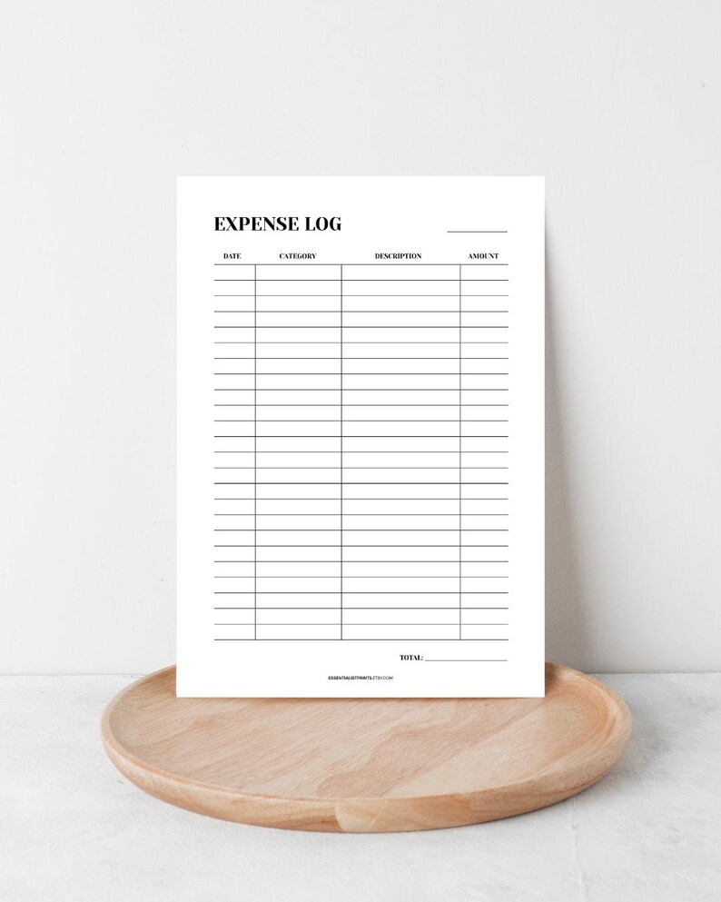 Minimal Food Expense Log Printable | Grocery Budget Tracker | Simple ...