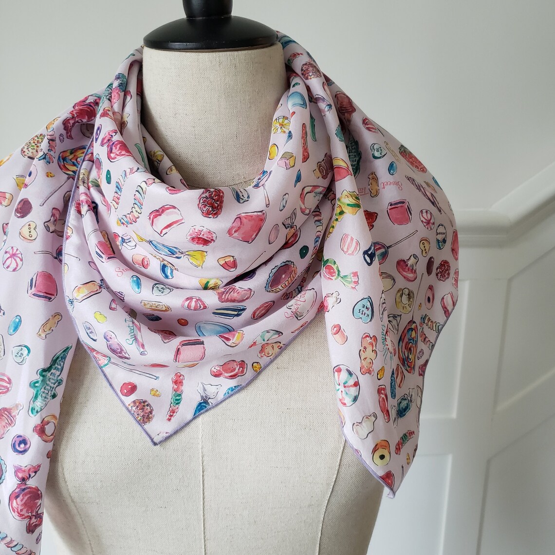 Charm Candy Scarf, Vintage Candy Scarf, Candy Lover Gift, Sweetheart ...