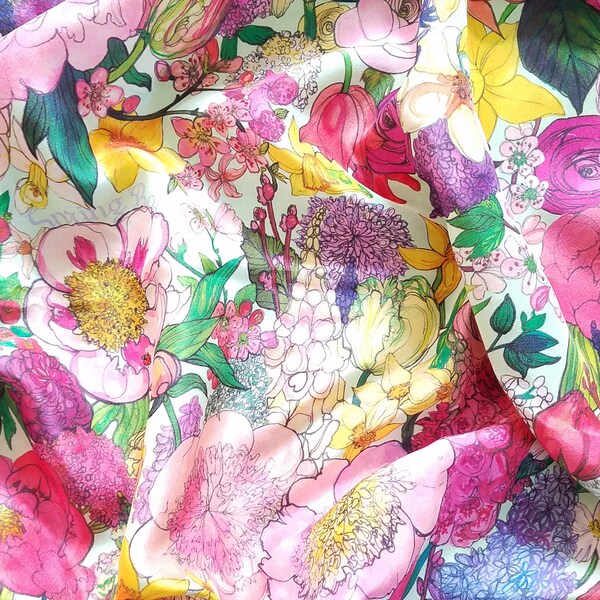 Scarf With Flowers - Etsy