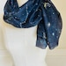 Cosmos Scarf, Silk Scarf With Moon and Stars, Constellation Scarf ...