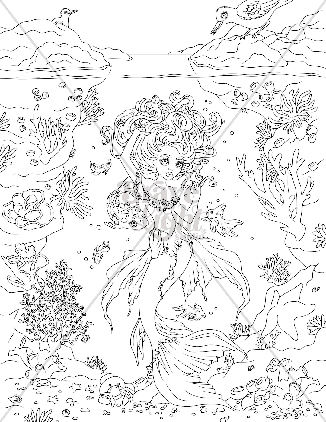 Coloring Page 8.5x11 Digital Download Printable Adult Children Craft ...