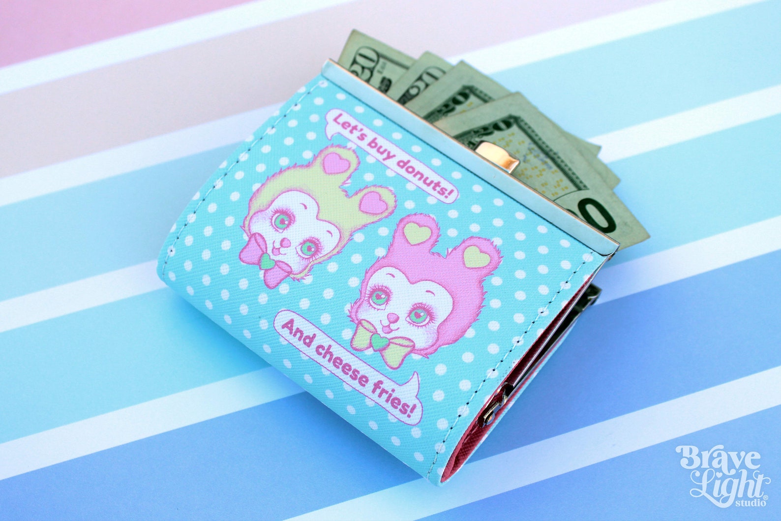 Cute Coin Purse Wallet Pastel Donuts Cheese Fries Kawaii Accessories ...