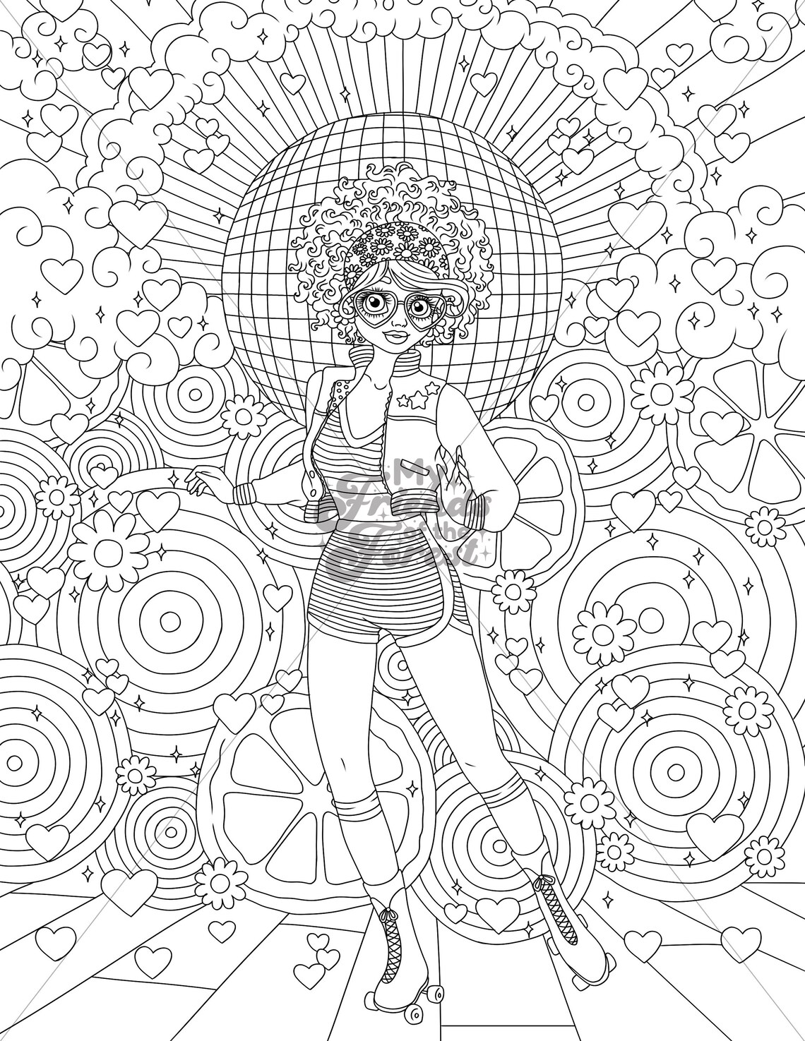 Coloring Page 8.5x11 Digital Download Printable Adult Children | Etsy