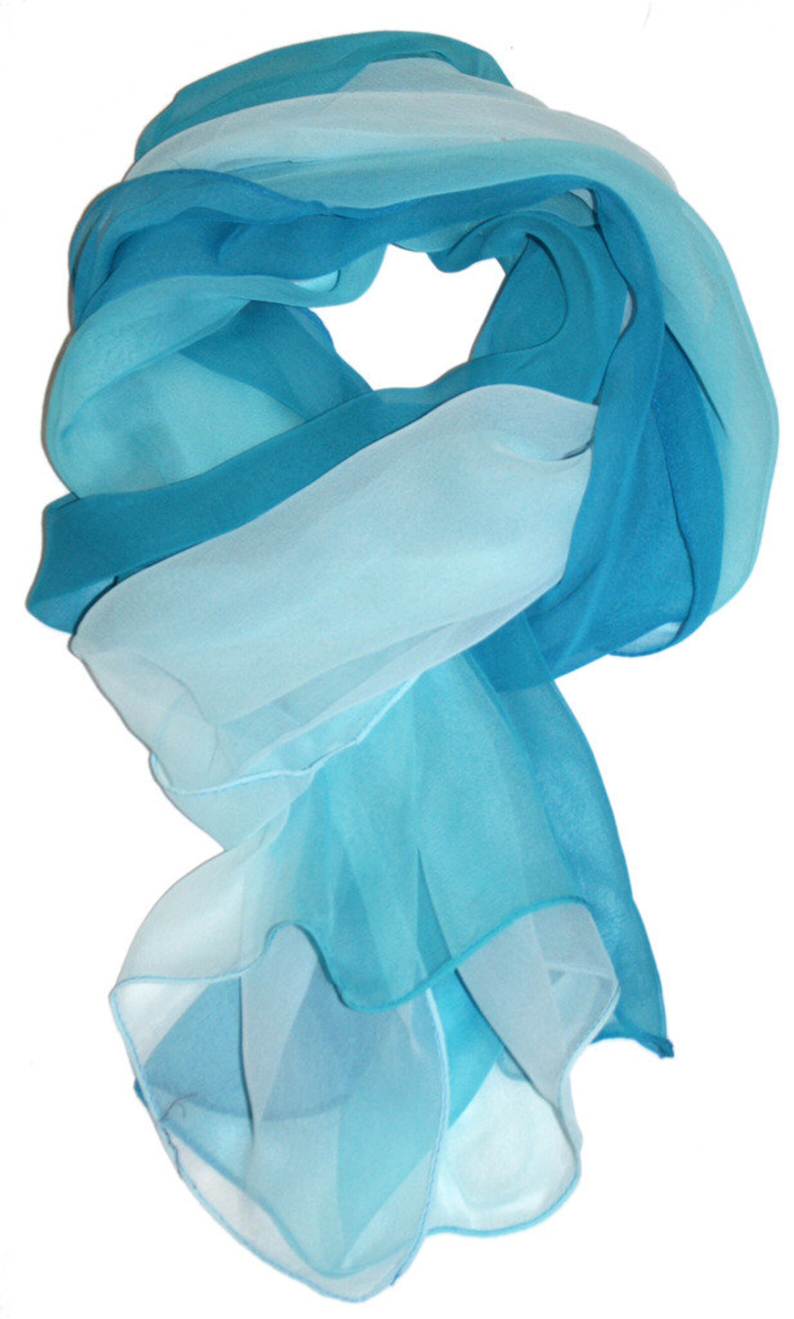 Water Color Two Tone Silk Blend Sheer Oblong Scarf Assorted Multi Color ...