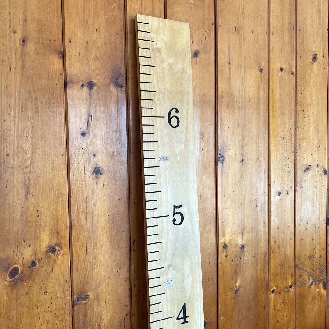 Handcrafted 8 Ft Tall Wooden Ruler Growth Chart. Engraved Numbers ...