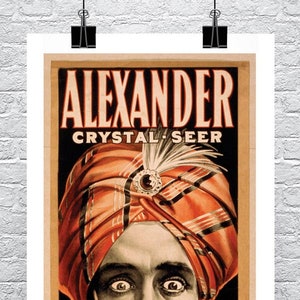 Alexander Crystal Seer Vintage Magician Poster: Fine Art Giclee Print ...