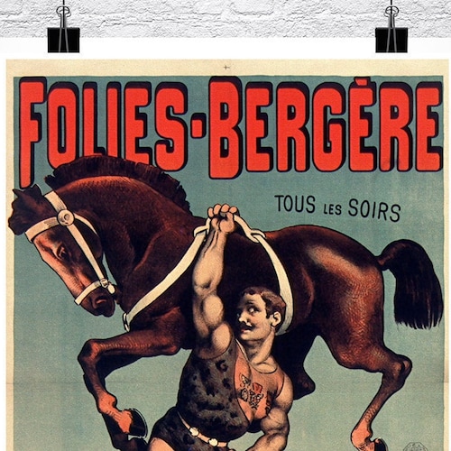 Strongman Lifting Horse Paris Circus Sideshow Poster Fine Art - Etsy