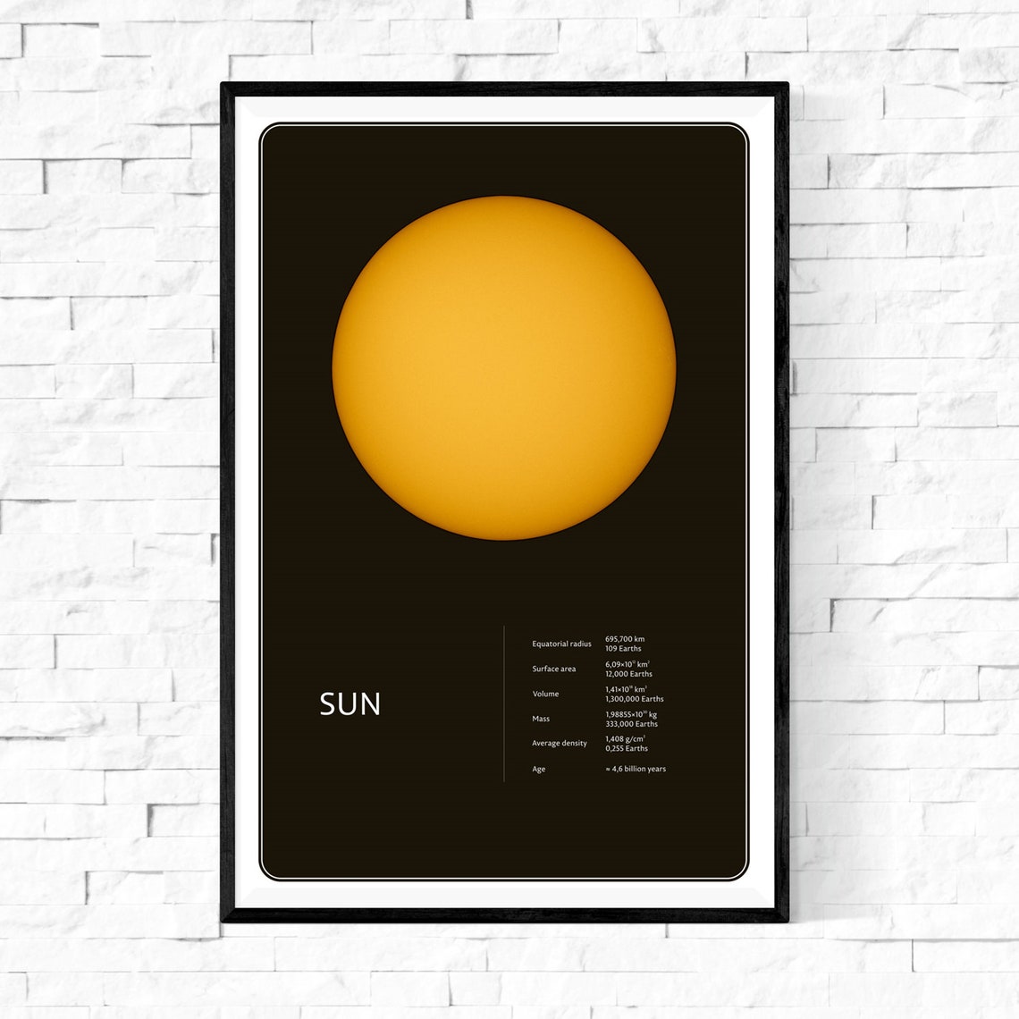 The Sun From Space With Informational Graphic Premium Fine Art - Etsy