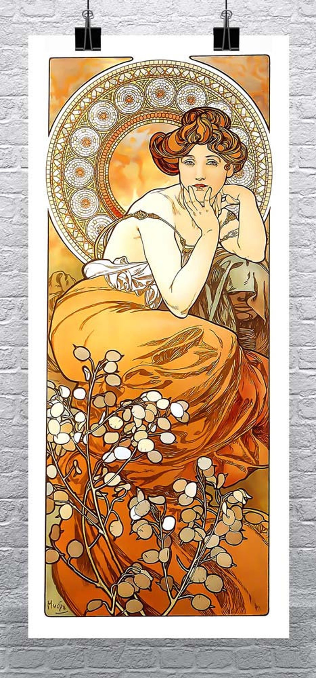 Topaz 1900 Alphonse Mucha Art Nouveau Poster Fine Art Giclee Print on ...
