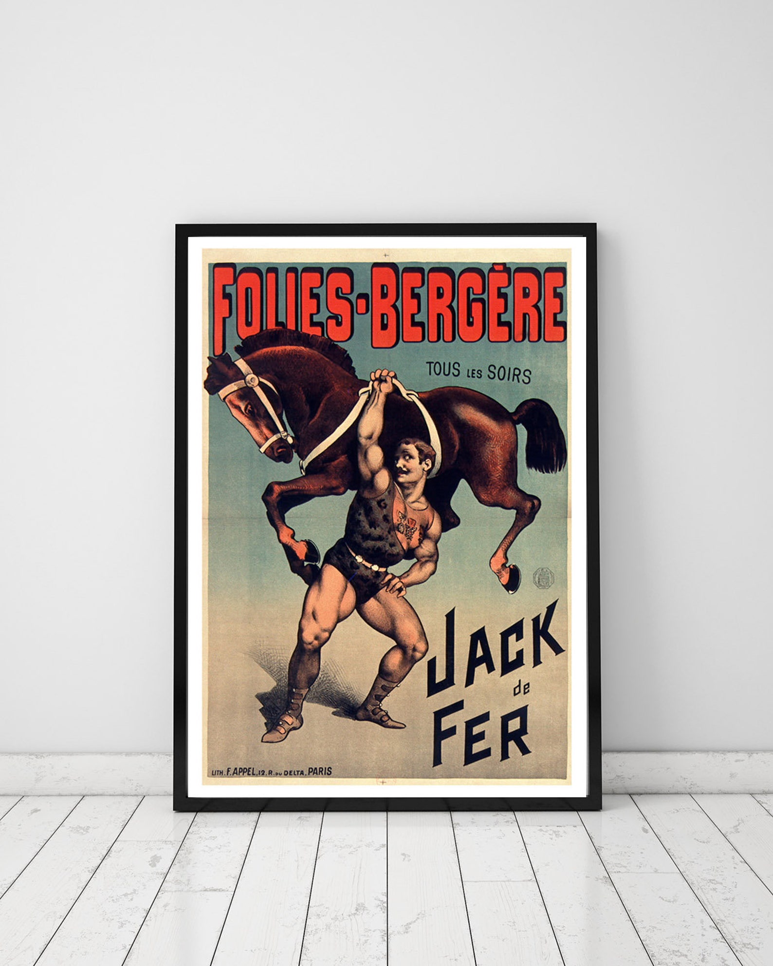 Strongman Lifting Horse Paris Circus Sideshow Poster Fine Art | Etsy