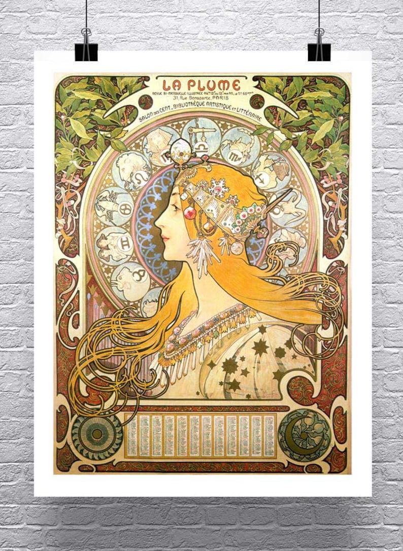 Zodiac 1896 Alphonse Mucha Art Nouveau Poster Fine Art Giclee - Etsy Zodiac 1896 Alphonse Mucha Art Nouveau Poster Fine Art Giclee - Etsy