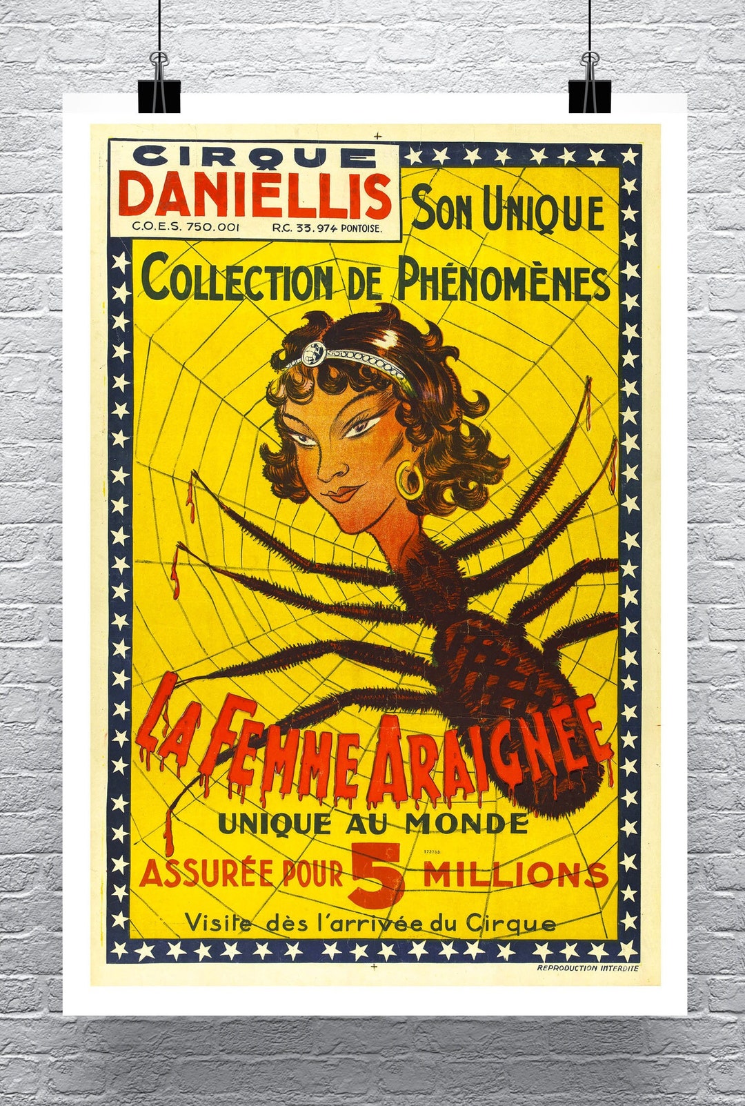 Spider Woman Vintage French Sideshow Poster: Fine Art Giclee Print - Etsy