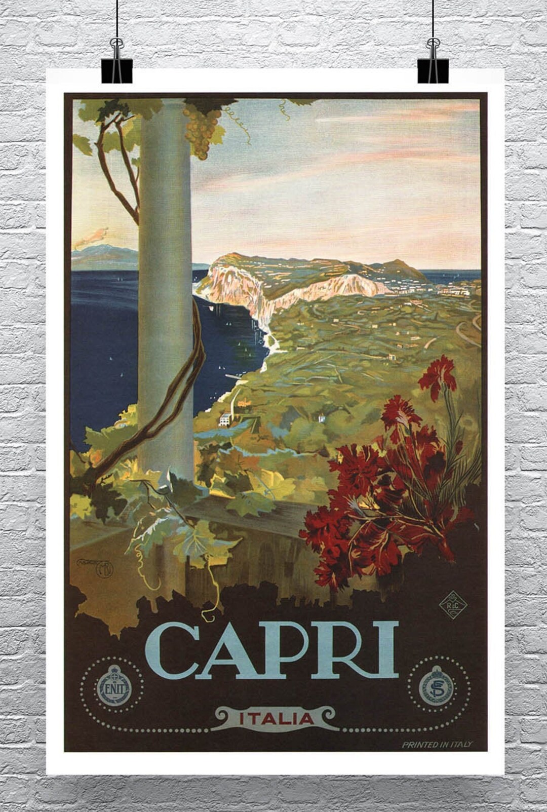 Capri Italy Vintage Travel Poster: Art Deco Giclee Print - Etsy