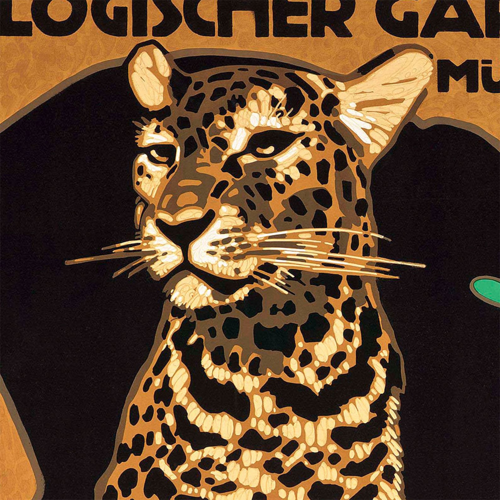 Leopard Munich Zoo Poster: Vintage German Art Print - Etsy