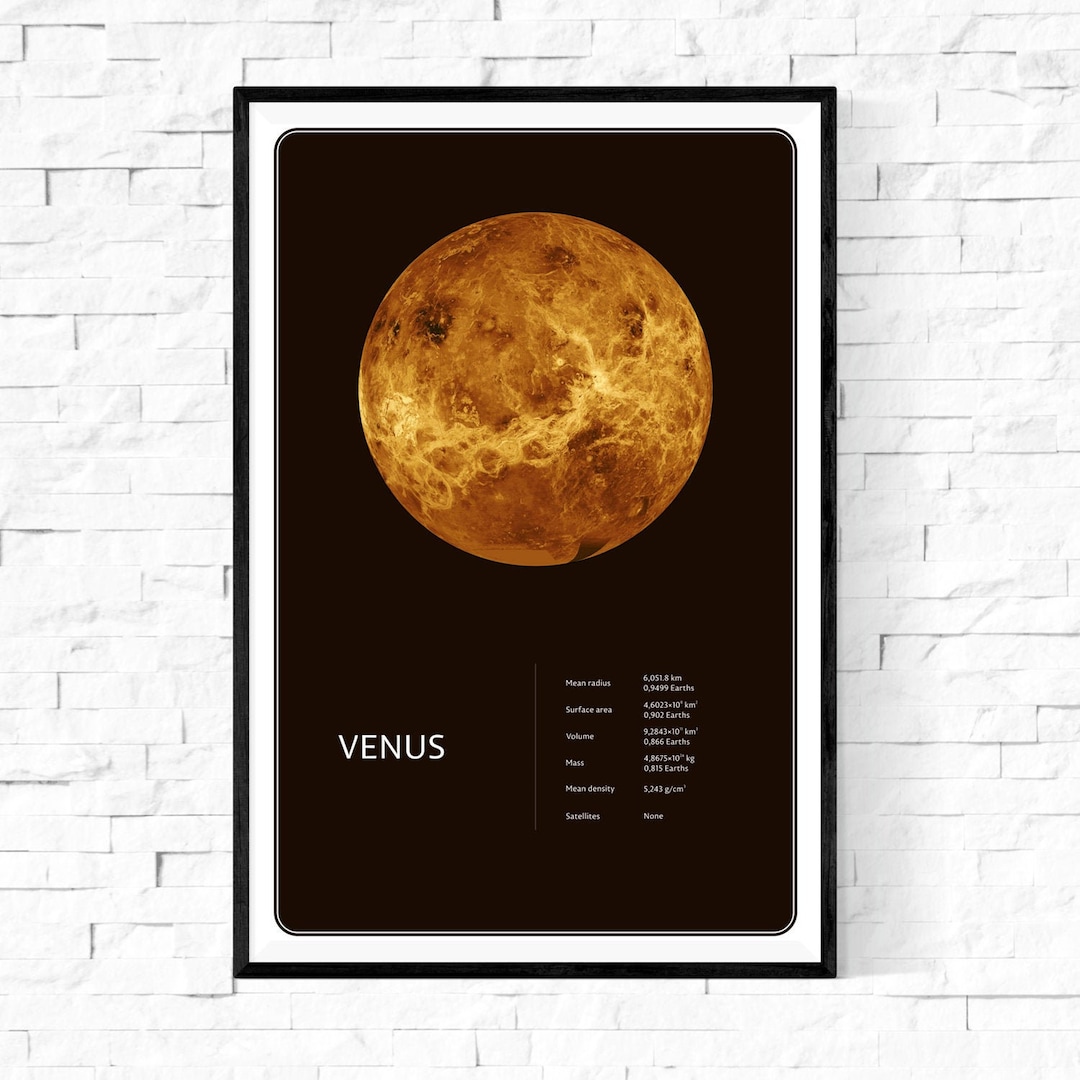Planet Venus From Space With Informational Graphic Premium Fine Art ...