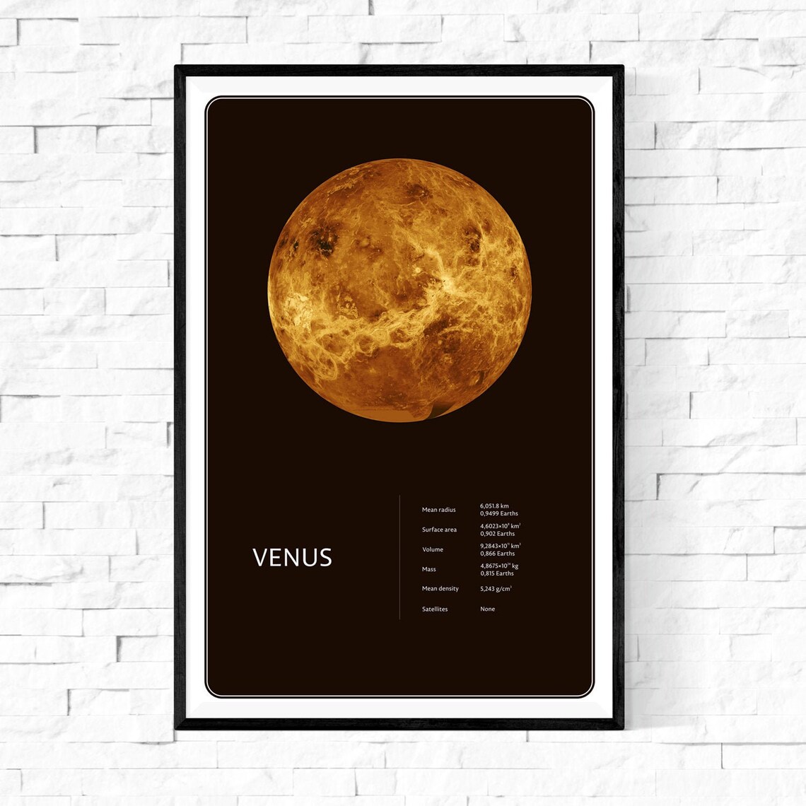 Planet Venus From Space With Informational Graphic Premium | Etsy