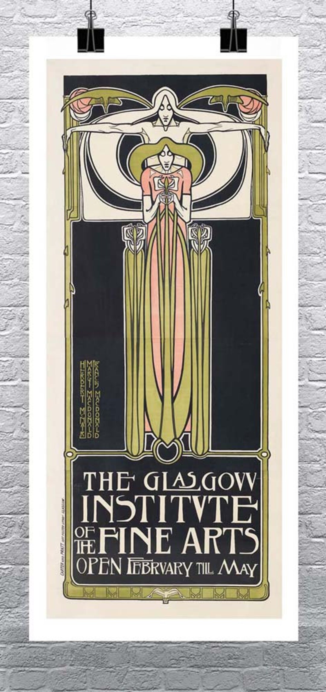 Glasgow Institute Fine Arts Poster 1895: Vintage Giclee Print - Etsy