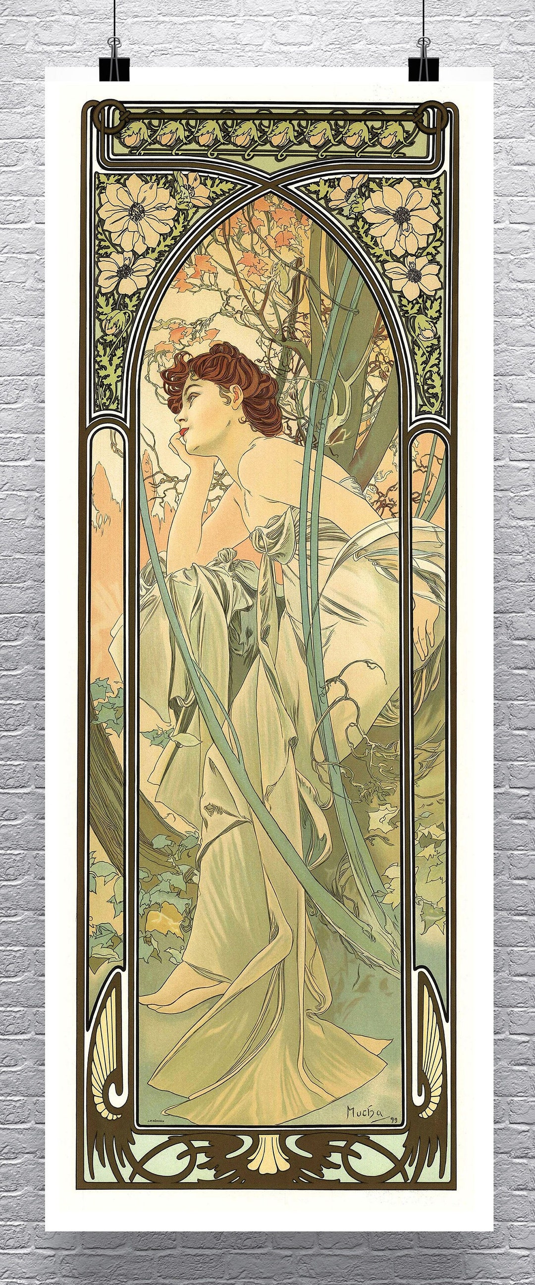 Evening 1899 Alphonse Mucha Art Nouveau Times of the Day Poster Fine ...