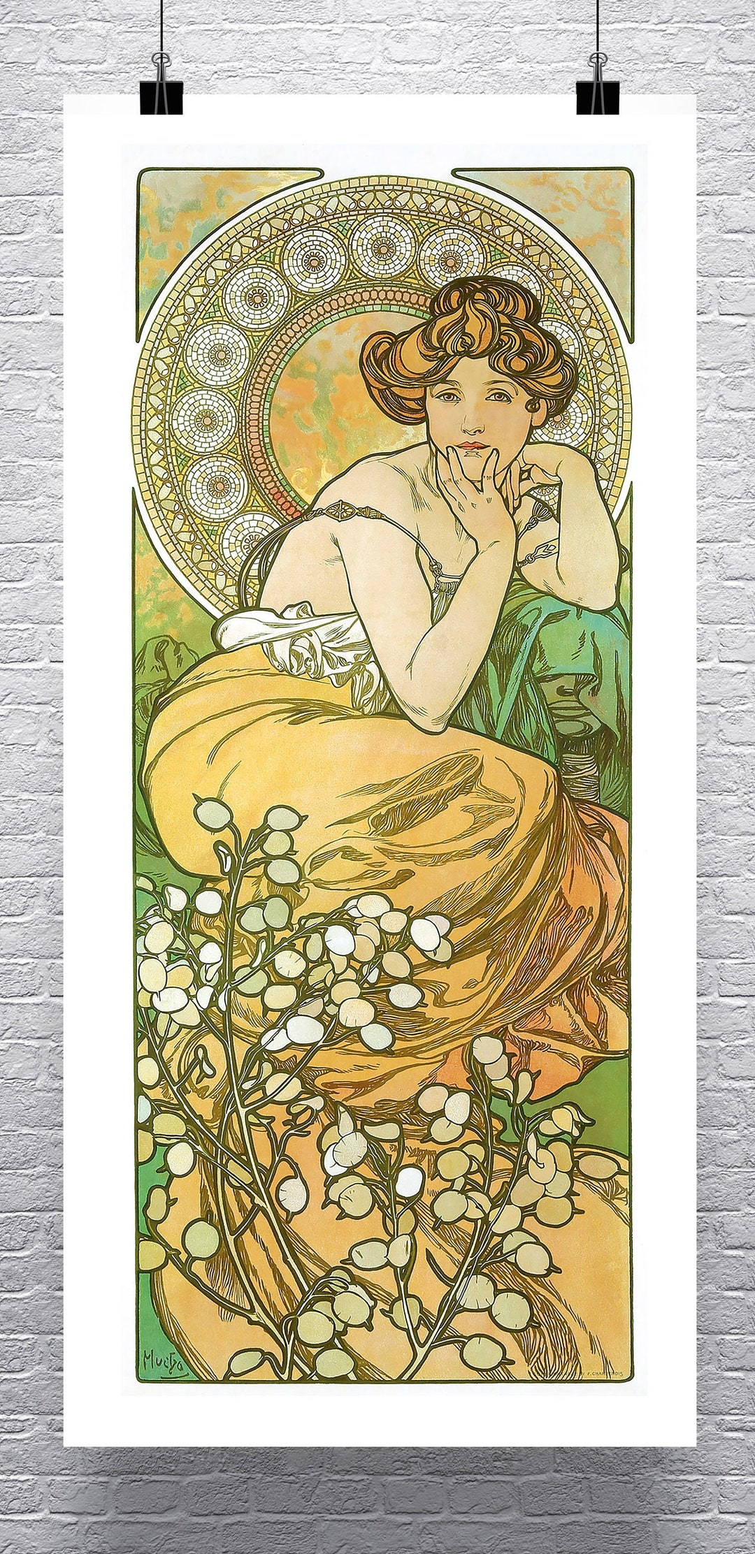 Topaz 1900 Alphonse Mucha Art Nouveau Precious Gems Poster Fine Art ...