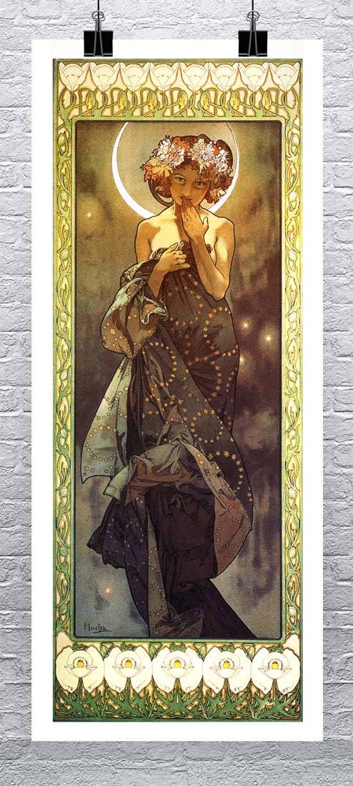Alphonse Mucha Moon Print