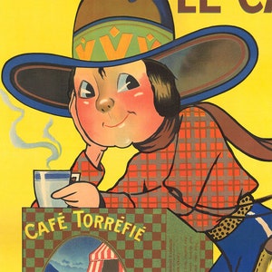 Buvez Le Cafe Le Bresilien Vintage French Coffee Advertising Poster ...